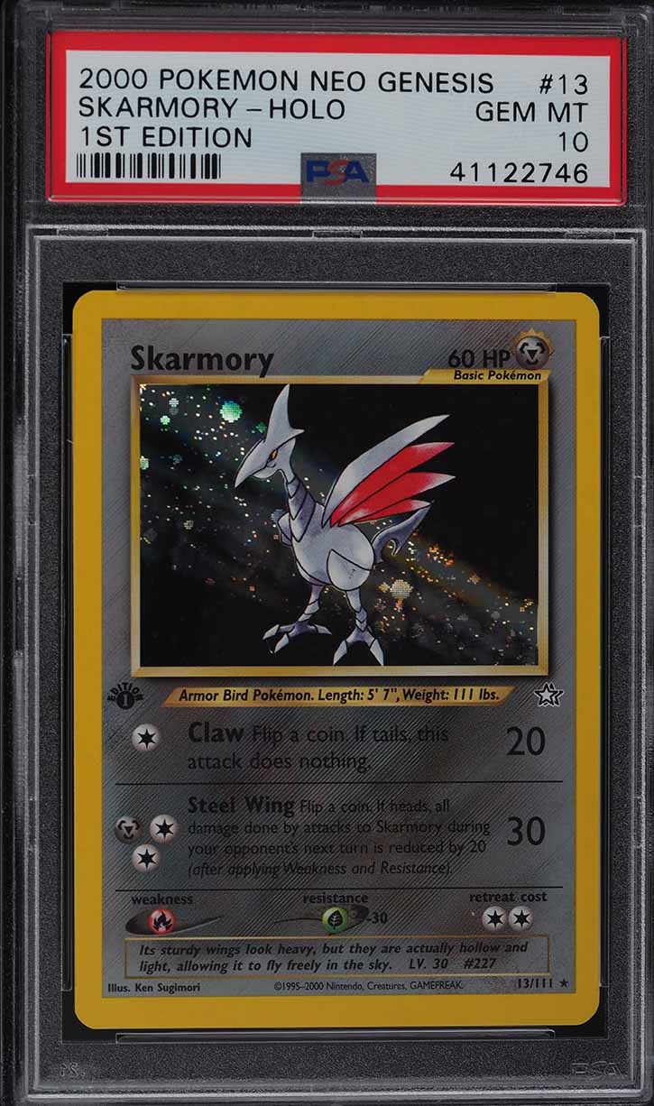 2000 Pokemon Neo Genesis 1st Edition Holo Skarmory #13 PSA 10 GEM MINT ...