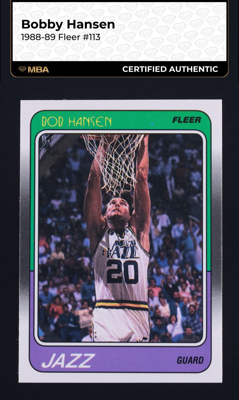 1988 Fleer Basketball Bobby Hansen ROOKIE #113 MBA AUTH on Fanatics Collect