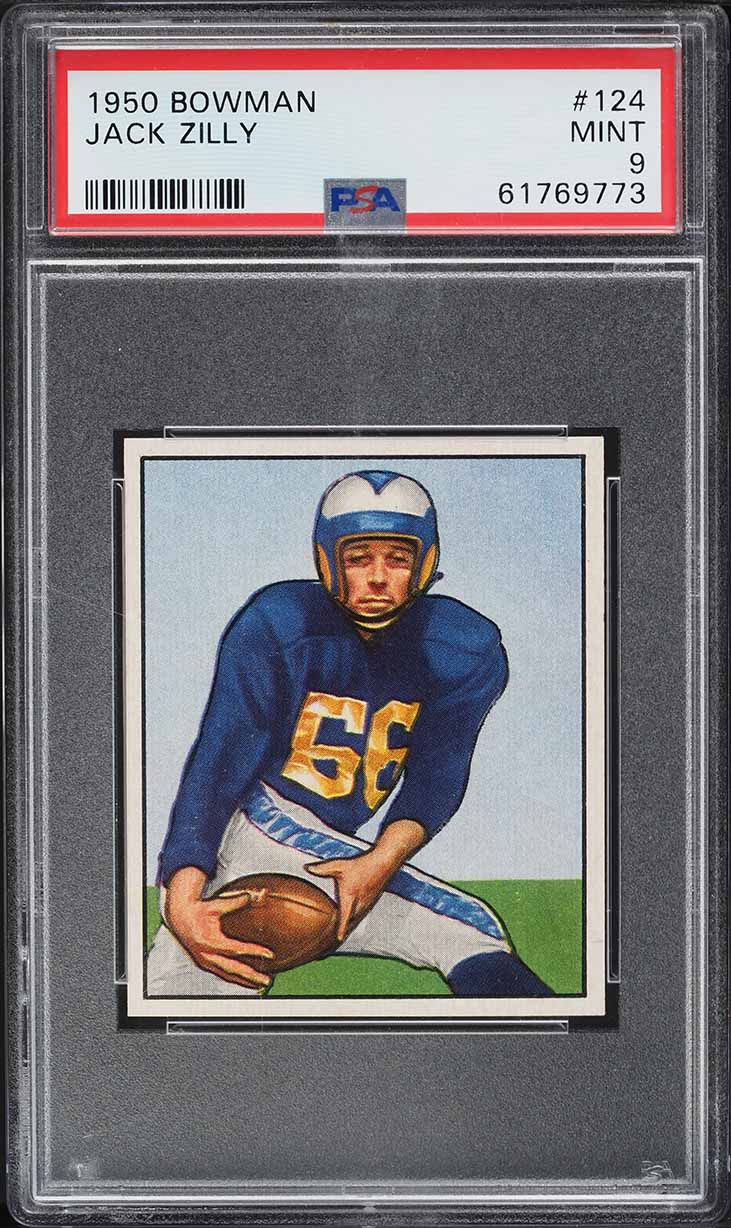 1950 Bowman Football Jack Zilly #124 PSA 9 MINT on Fanatics Collect