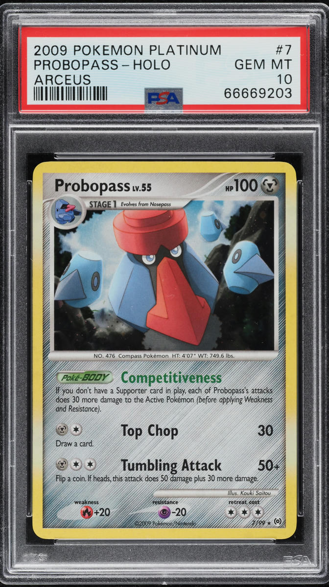 2009 Pokemon Platinum Arceus Holo Probopass #7 PSA 10 GEM MINT on ...
