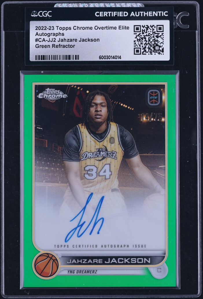 2022 Topps Chrome OTE Green Refractor Jahzare Jackson ROOKIE AUTO /75 ...