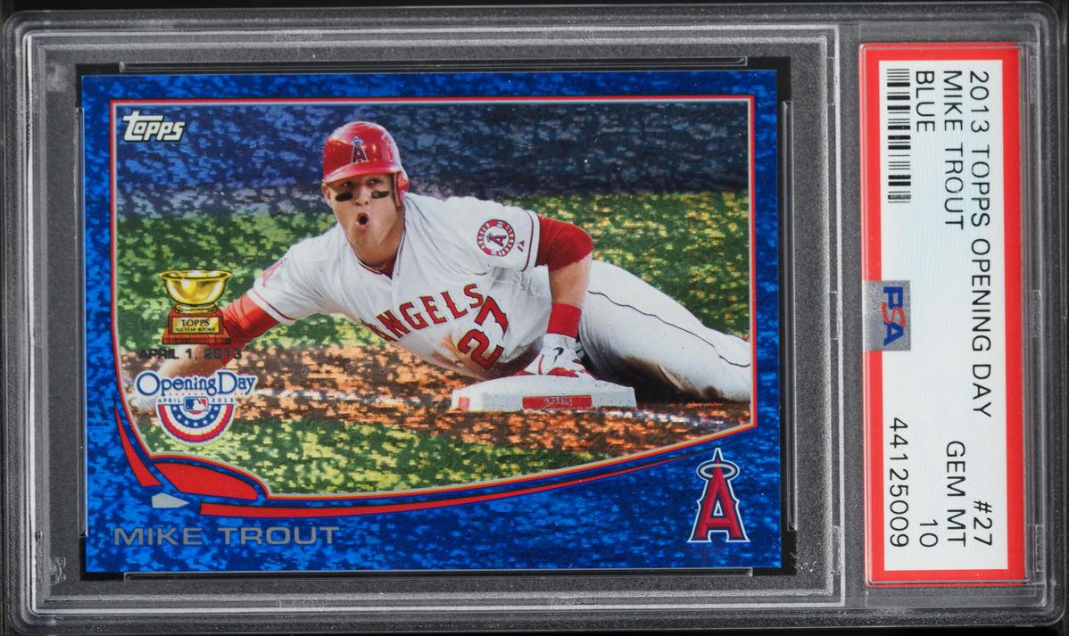 2013 Topps Opening Day Blue Mike Trout /2013 #27 PSA 10 GEM MINT on ...