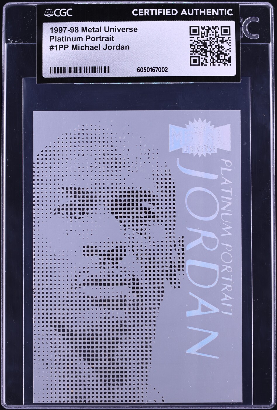 1997 Metal Universe Platinum Portrait Michael Jordan #1PP CGC AUTH on ...