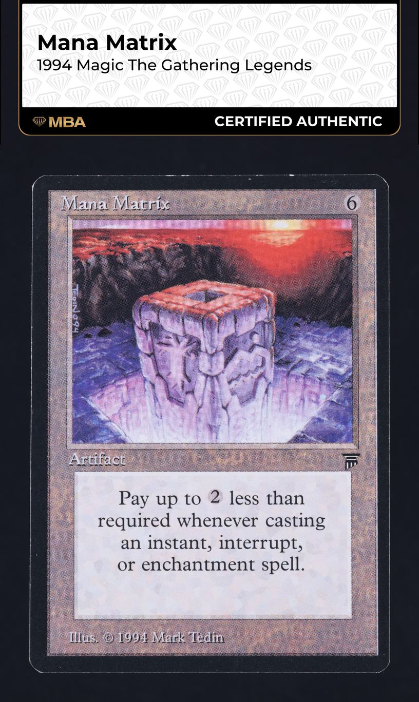 1994 Magic The Gathering MTG Legends Mana Matrix MBA AUTH on Fanatics ...