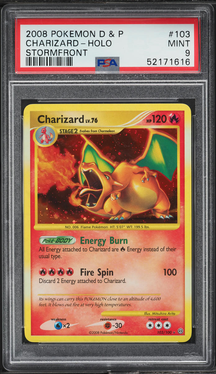 2008 Pokemon Diamond & Pearl Stormfront Holo Charizard #103 PSA 9 MINT ...