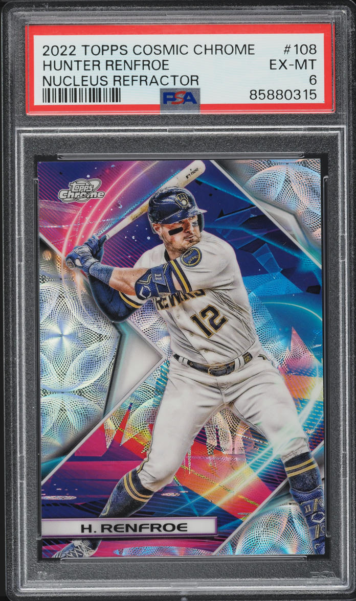 2022 Topps Chrome Cosmic Nucleus Refractor Hunter Renfroe #108 PSA 6 ...