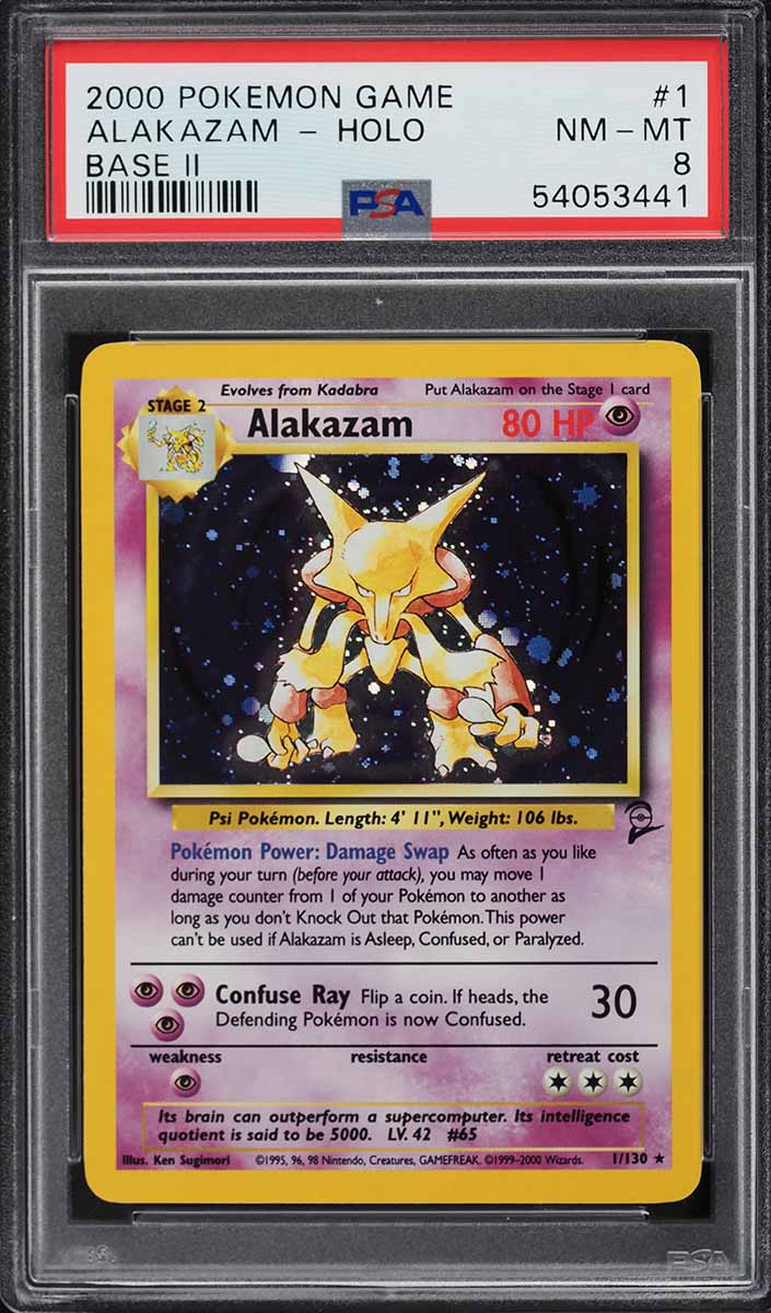 2000 Pokemon Base Set 2 Holo Alakazam #1 PSA 8 NM-MT on Fanatics Collect