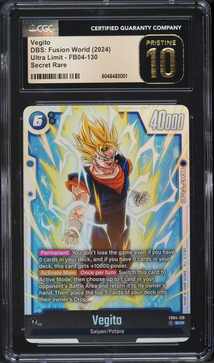 2024 Dragon Ball Super Fusion World Ultra Limit Vegito #FB04-130 CGC 10 ...
