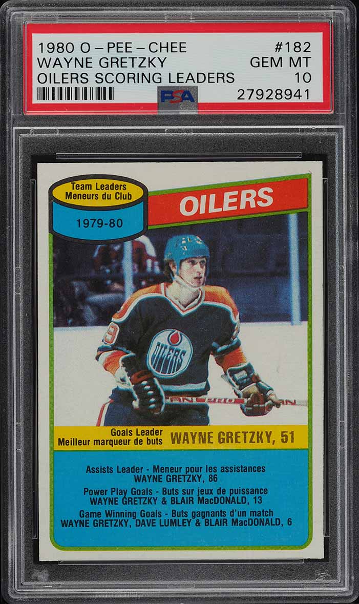 1980 O-Pee-Chee Hockey Wayne Gretzky SCORING LDRS #182 PSA 10 GEM MINT on Fanatics Collect