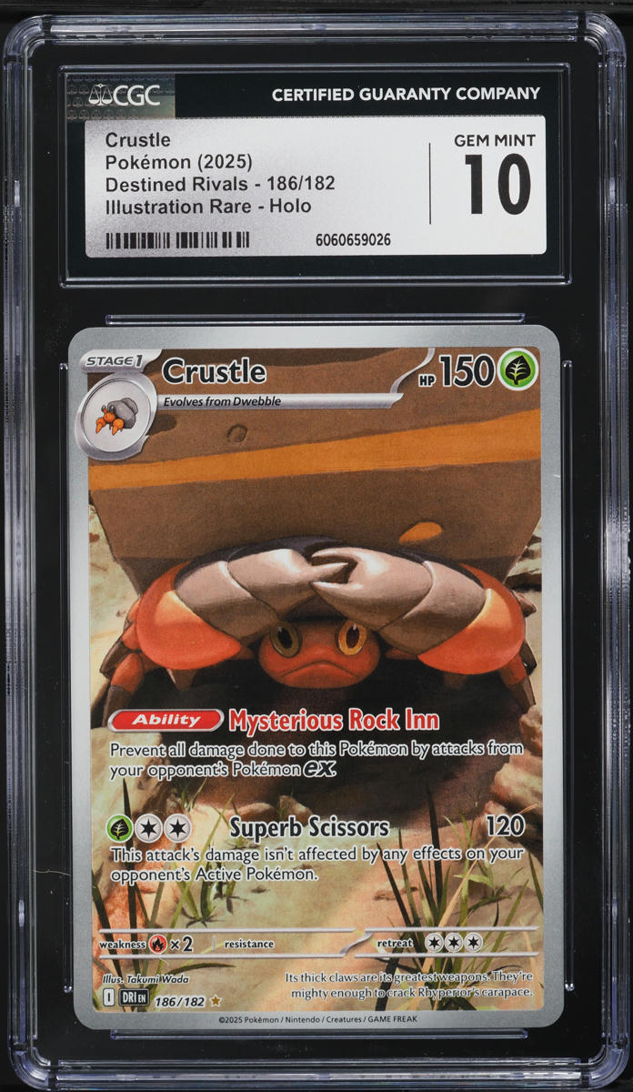 2025 Pokemon Scarlet & Violet Destined Rivals IR Crustle #186 CGC 10 ...