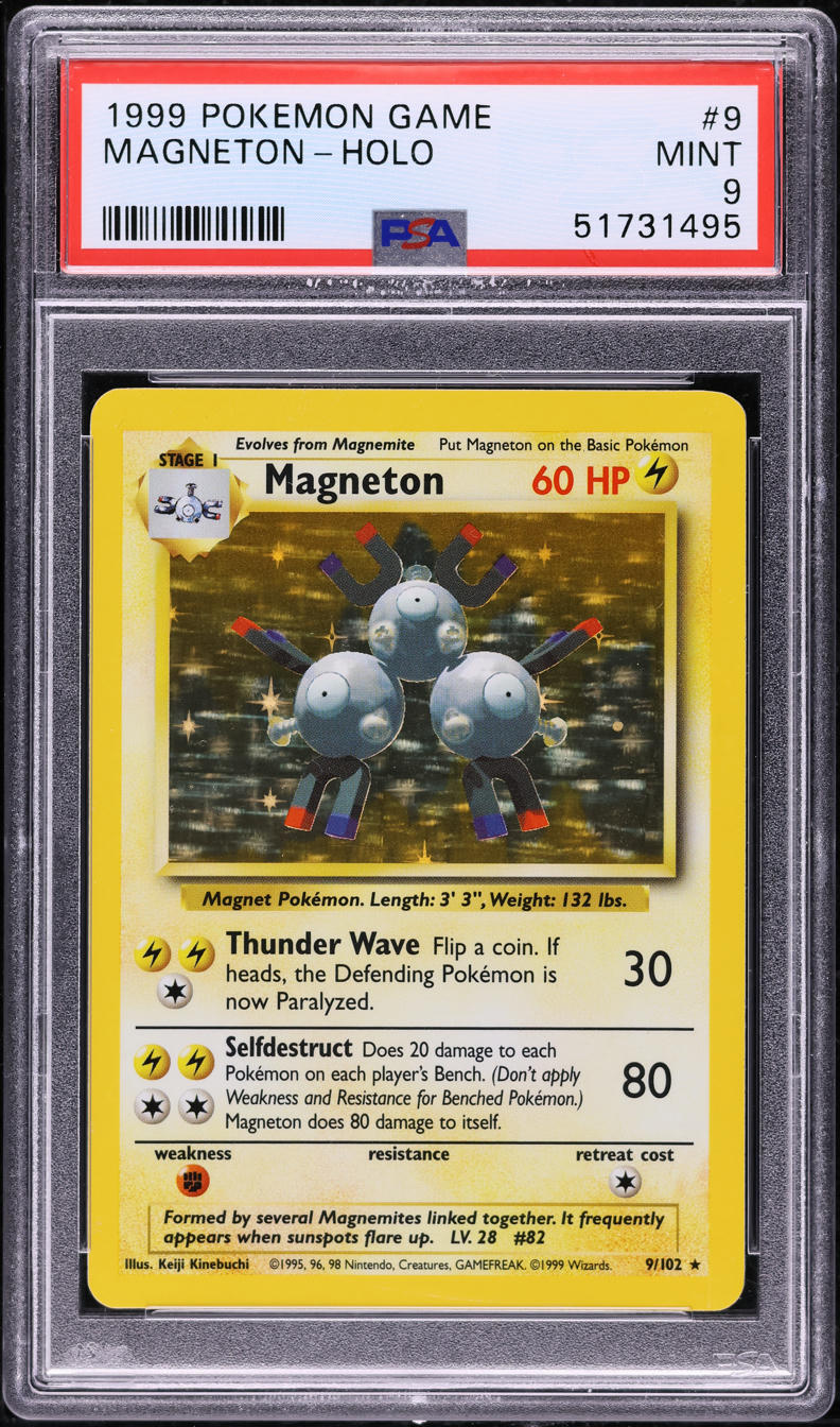 1999 Pokemon Base Set Holo Magneton #9 PSA 9 MINT on Fanatics Collect
