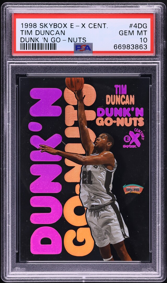 1998 Skybox E-X Century Dunk 'N Go-Nuts Tim Duncan #4DG PSA 10 GEM MINT on Fanatics Collect