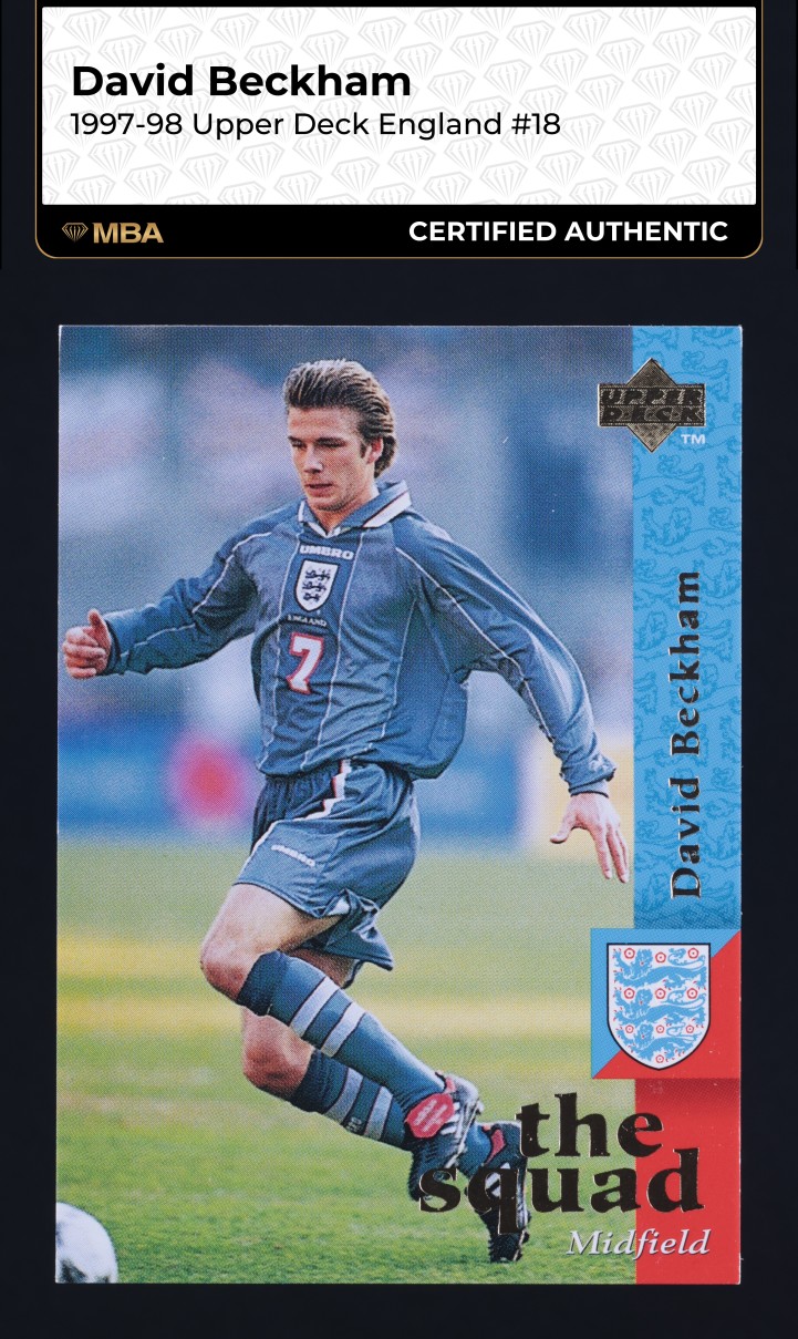 1997 Upper Deck England David Beckham ROOKIE #18 MBA AUTH on Fanatics ...