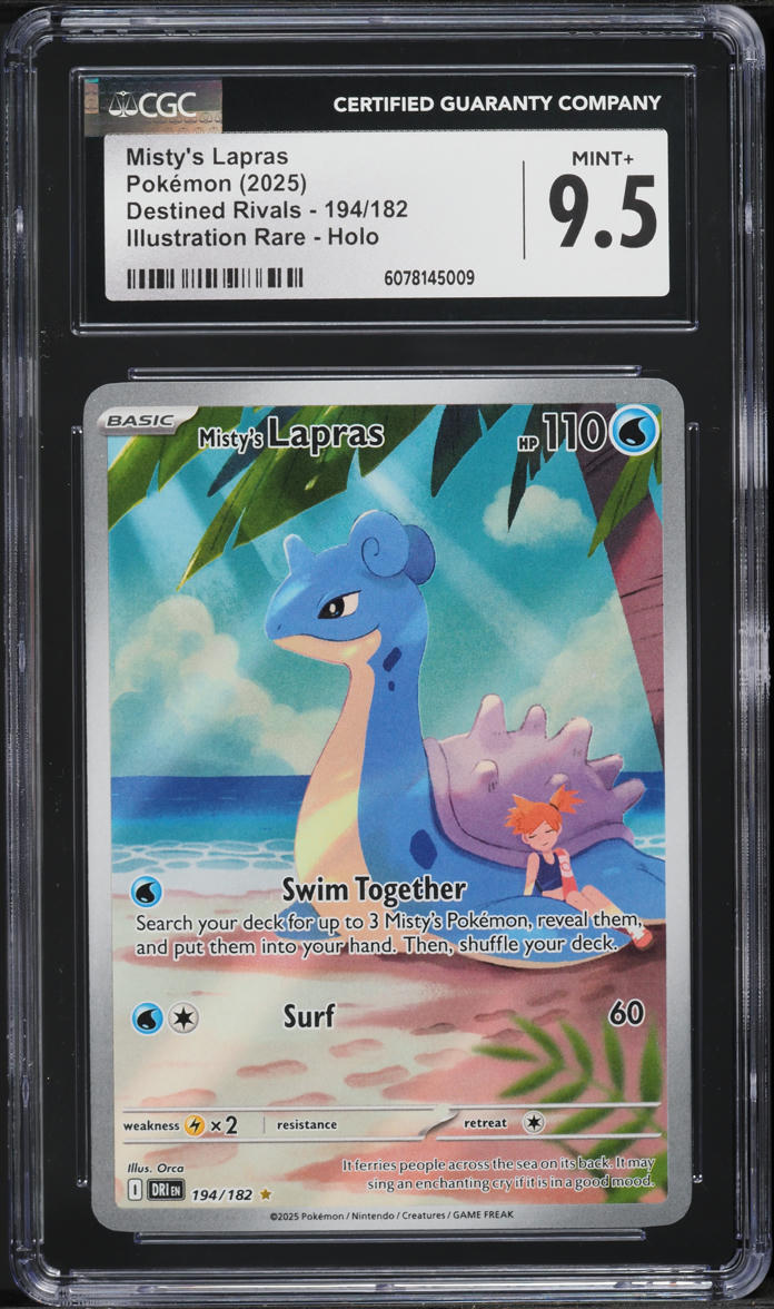 2025 Pokemon SV Destined Rivals IR Misty's Lapras #194 CGC 9.5 MINT+ on ...