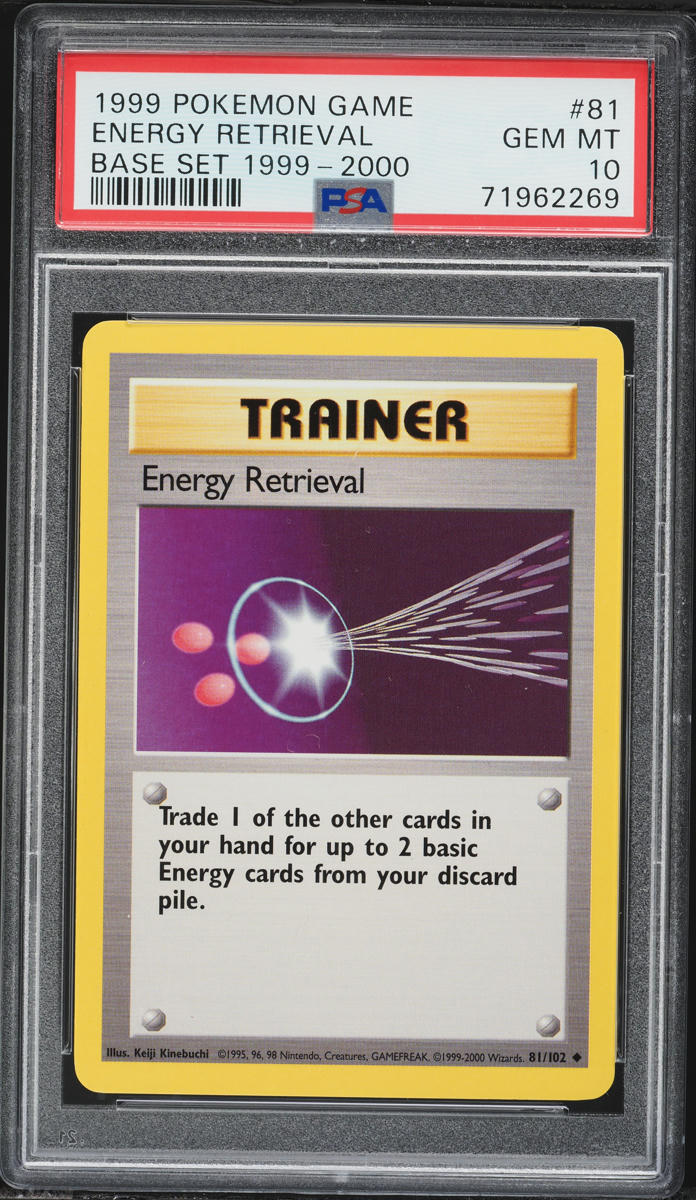 1999-2000 Pokemon Base Set Energy Retrieval #81 PSA 10 GEM MINT on ...