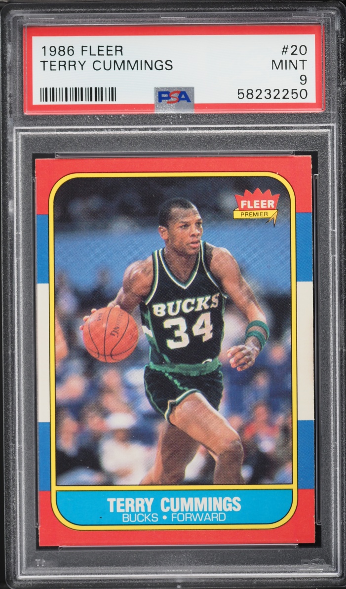 1986 Fleer Basketball Terry Cummings #20 PSA 9 MINT on Fanatics Collect