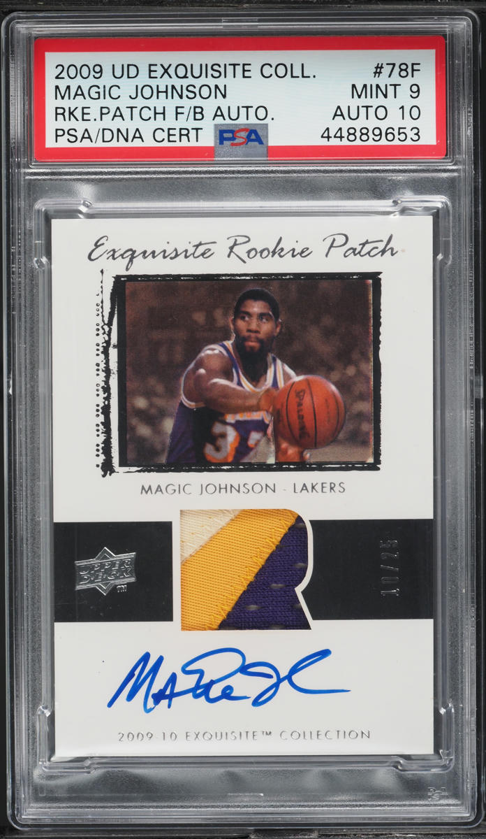 2009 Exquisite Collection Flashback Magic Johnson PATCH AUTO /25 #78F ...