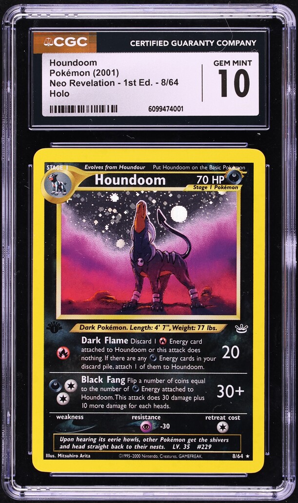 2001 Pokemon Neo Revelation 1st Edition Holo Houndoom #8 CGC 10 GEM ...