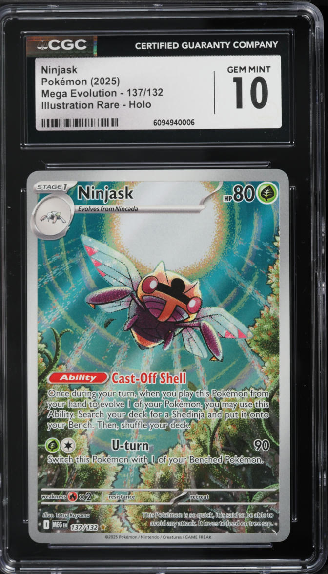 2025 Pokemon Mega Evolution IR Ninjask #137 CGC 10 GEM MINT on Fanatics ...