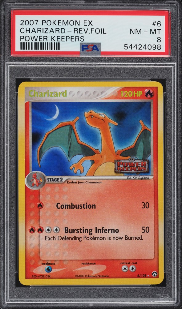 2007 Pokemon EX Power Keepers Reverse Holo Charizard #6 PSA 8 NM-MT on Fanatics Collect