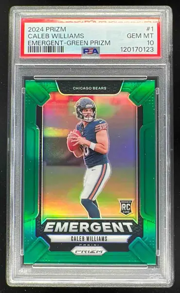 2024 Panini Prizm Emergent Green Prizm #1 Caleb Williams RC PSA 10 on ...