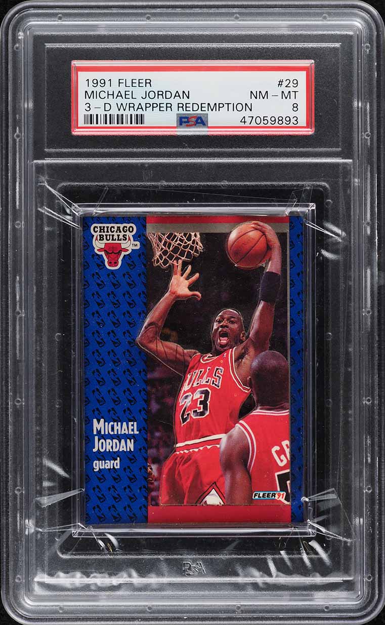 1991 Fleer 3-D Wrapper Redemption Michael Jordan #29 PSA 8 NM-MT on ...