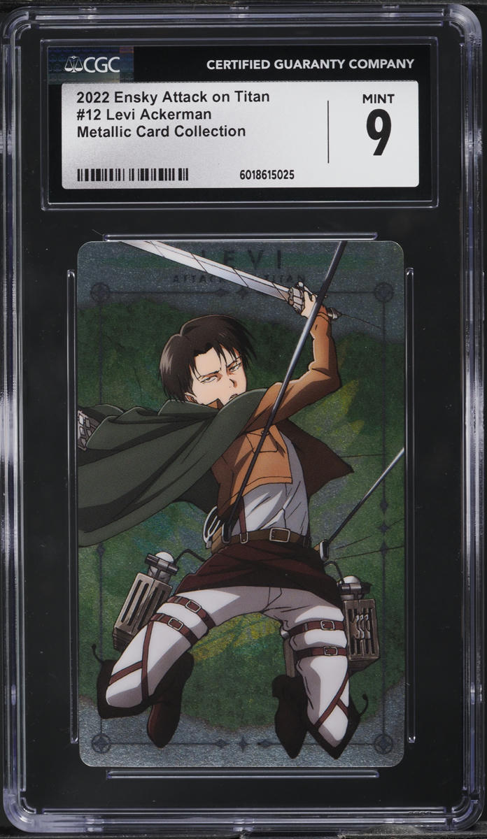 2022 Attack On Titan Japanese Ensky Metallic Card Levi Ackerman #12 CGC ...