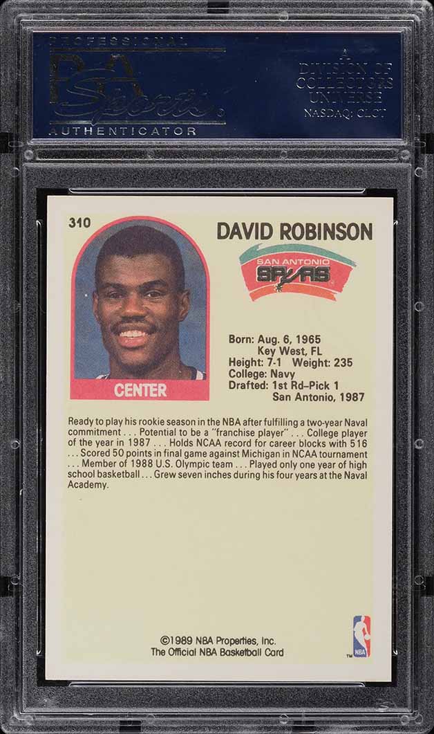 1989 Hoops David Robinson ROOKIE #310 PSA 10 GEM MINT on Fanatics Collect