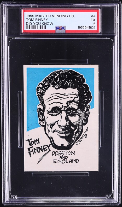1959 Master Vending Company Did You Know Tom Finney #4 PSA 5 EX on ...