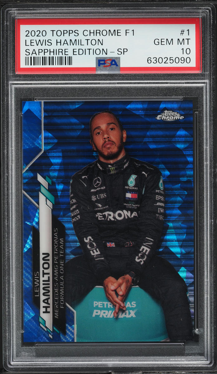 2020 Topps Chrome Formula 1 F1 Sapphire Lewis Hamilton SP #1 PSA 10 GEM ...
