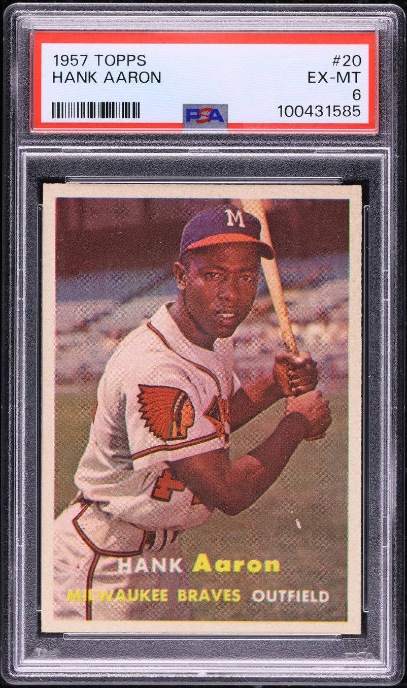 1957 Topps Hank Aaron #20 PSA 6 EXMT on Fanatics Collect