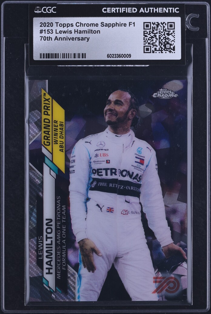 2020 Topps Chrome Formula 1 F1 Sapphire 70th Lewis Hamilton /70 #153 ...