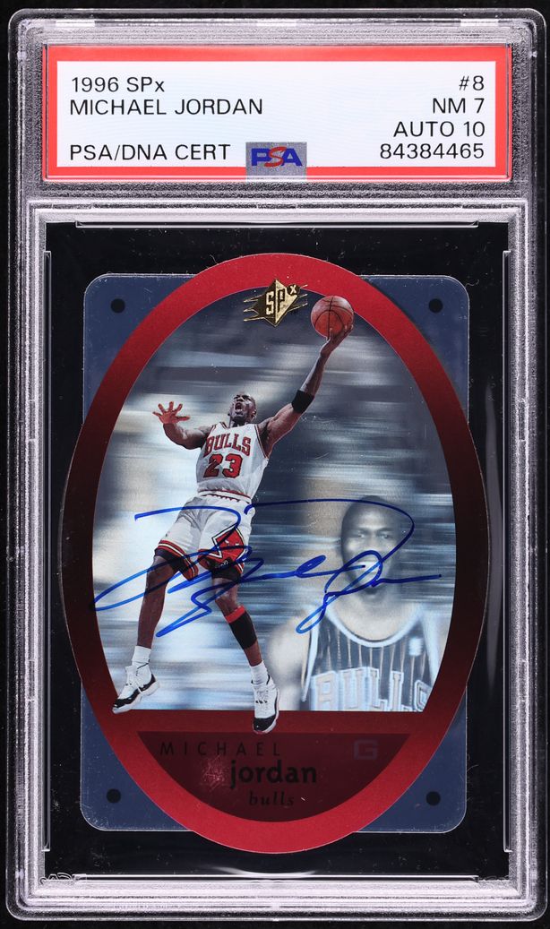 1996 SPx Die-Cut Michael Jordan AUTO DNA 10 #8 PSA 7 NRMT on Fanatics ...