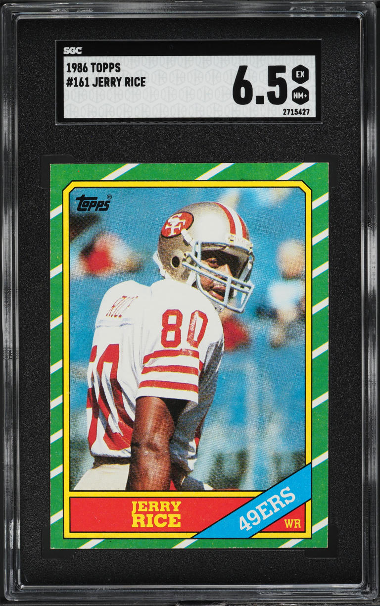 1986 Topps Football Jerry Rice ROOKIE #161 SGC 6.5 EXMT+ on Fanatics ...