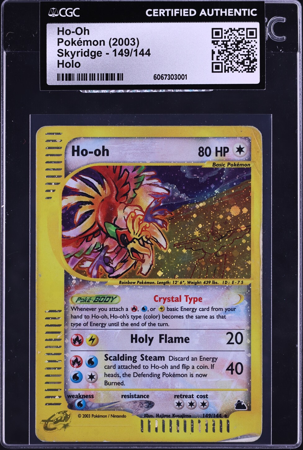 2003 Pokemon Skyridge Holo Crystal Ho-Oh #149 CGC AUTH on Fanatics Collect