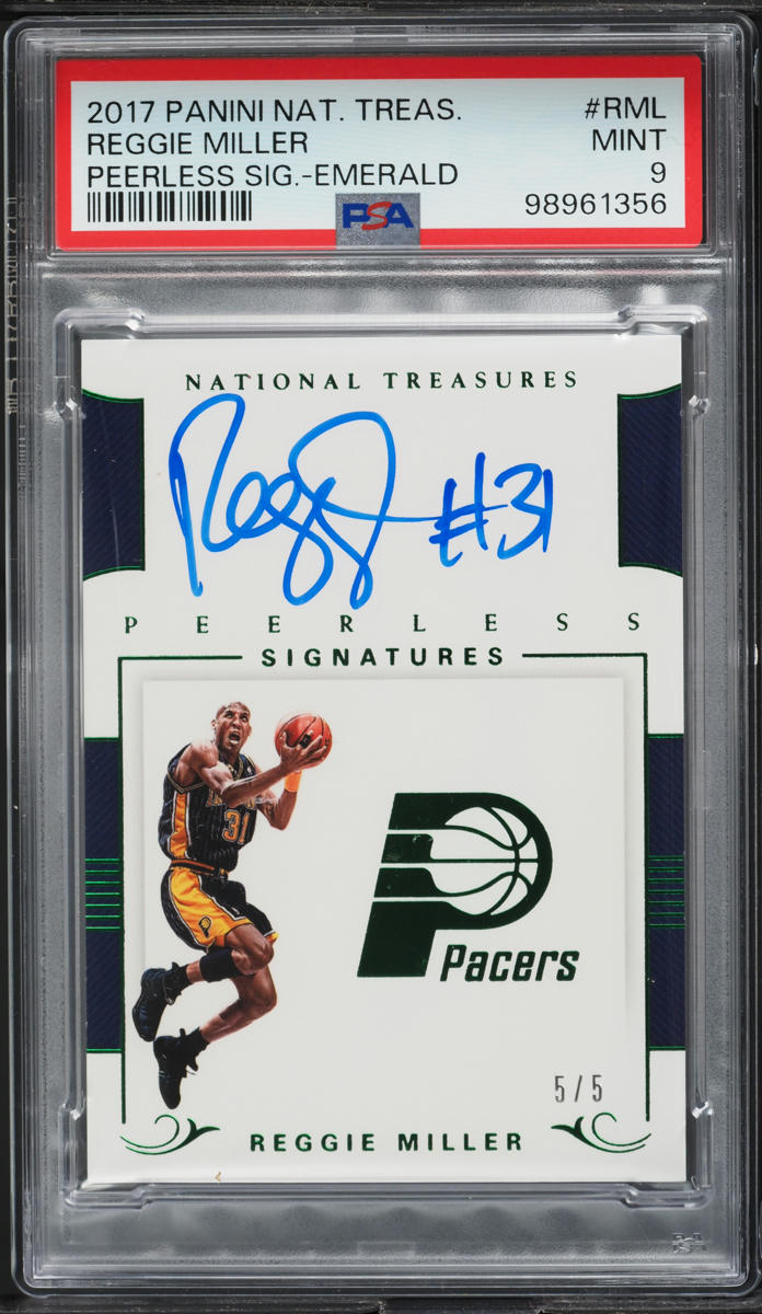 2017 National Treasures Peerless Emerald Reggie Miller AUTO 5/5 #PS-RML ...
