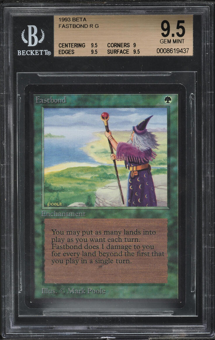 1993 Magic The Gathering MTG Beta Fastbond BGS 9.5 GEM MINT on Fanatics ...