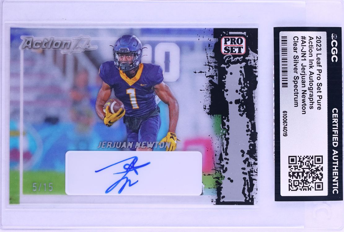 2023 Leaf Pro Set Pure Action Ink Clear Silver Spectrum Jerjuan Newton ...