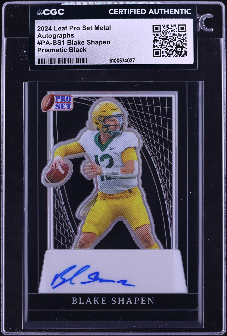 2024 Leaf Pro Set Prismatic Black Blake Shapen ROOKIE AUTO /10 #PA-BS1 ...