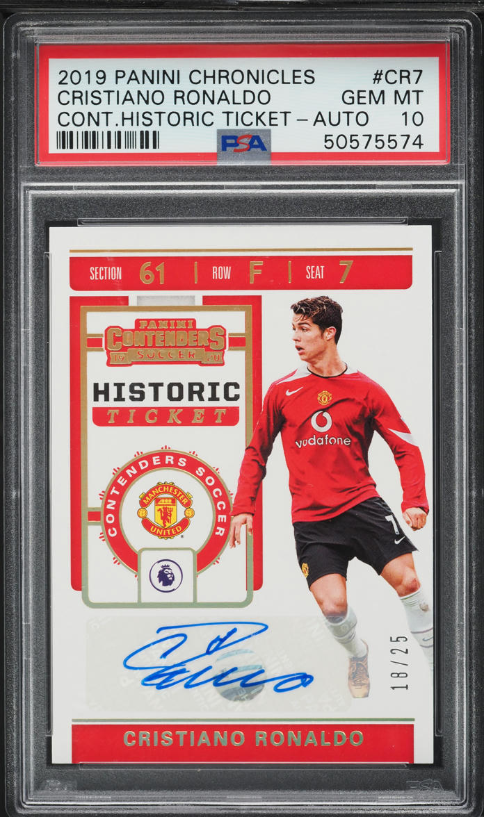 2019 Panini Chronicles Contenders Historic Cristiano Ronaldo AUTO /25 ...