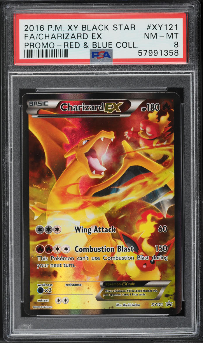 2016 Pokemon XY Promo Red & Blue Collection Full Art Charizard EX #XY121 PSA 8 on Fanatics Collect