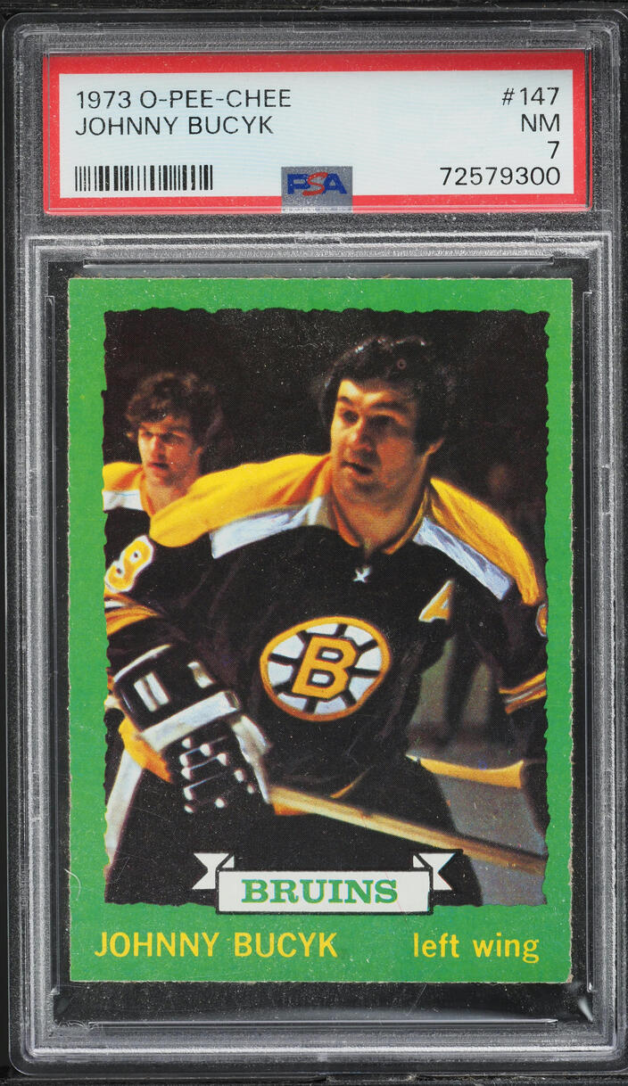 1973 O-Pee-Chee Hockey Johnny Bucyk #147 PSA 7 NRMT on Fanatics Collect
