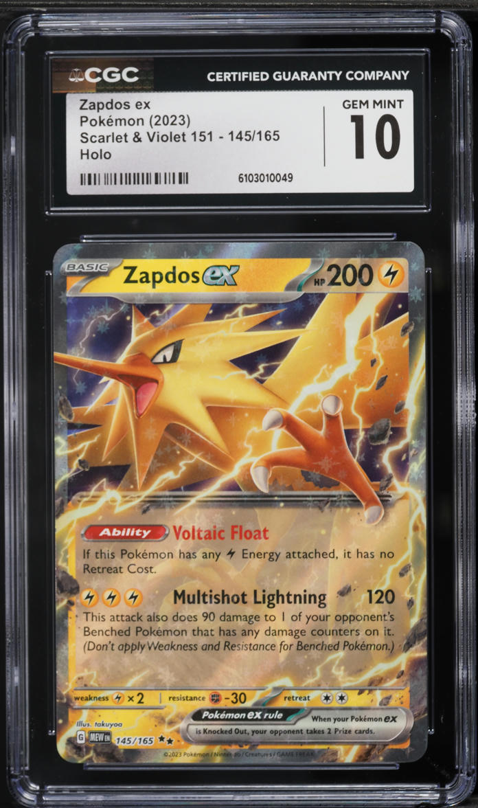 2023 Pokemon Scarlet & Violet 151 Holo Zapdos EX #145 CGC 10 GEM MINT ...