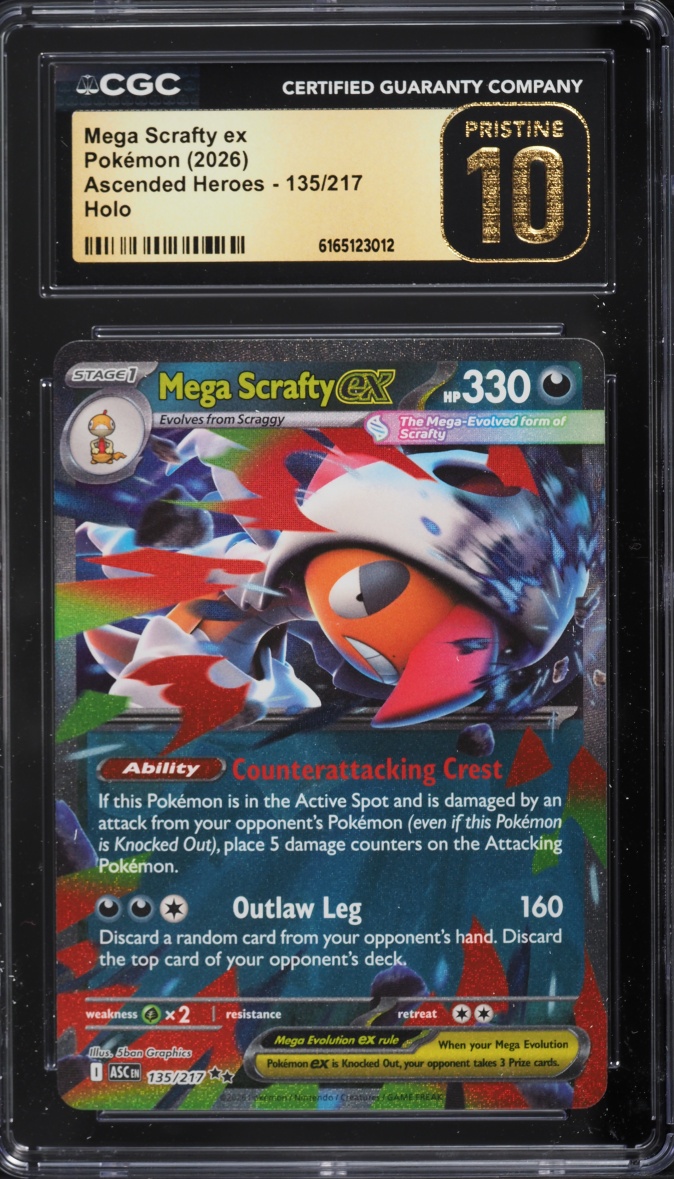 2026 Pokemon Mega Evolution Ascended Heroes Holo Mega Scrafty Ex #135 ...