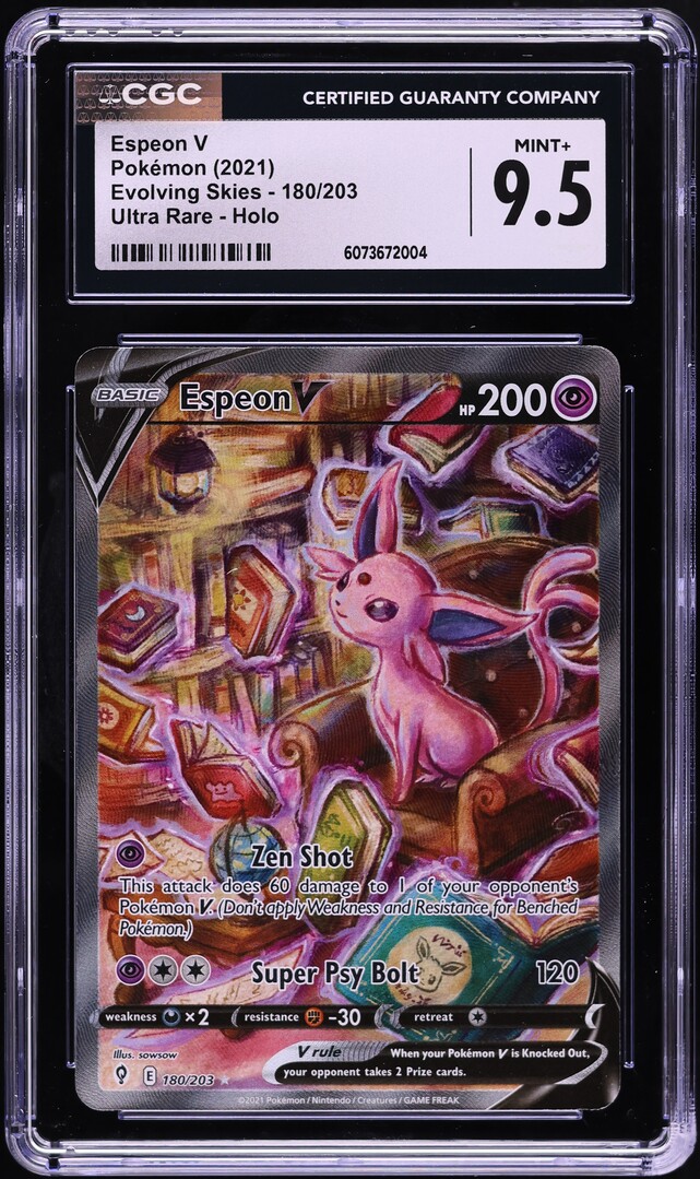 2021 Pokemon Sword & Shield Evolving Skies Full Art Espeon V #180 CGC 9 ...