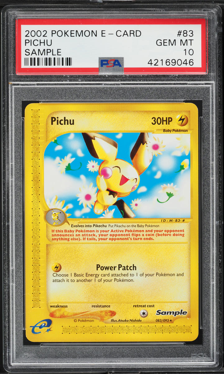 2002 Pokemon E-Card Sample Pichu #83 PSA 10 GEM MINT on Fanatics Collect