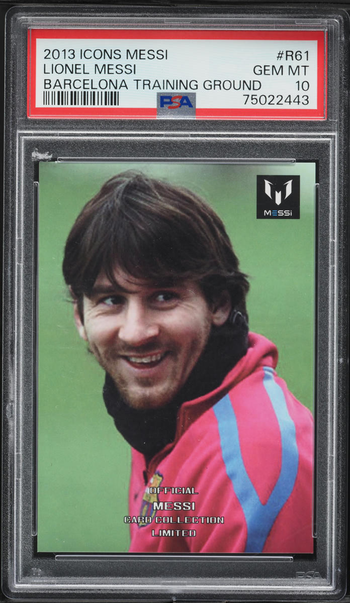 2013 Icons Messi Barcelona Training Ground Lionel Messi #R61 PSA 10 GEM ...