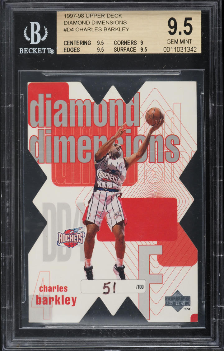 1997 Upper Deck Diamond Dimensions Die-Cut Charles Barkley /100 #DD4 ...
