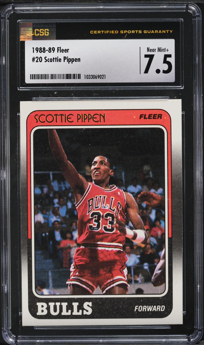 1988 Fleer Basketball Scottie Pippen ROOKIE #20 CSG 7.5 NRMT+ on ...