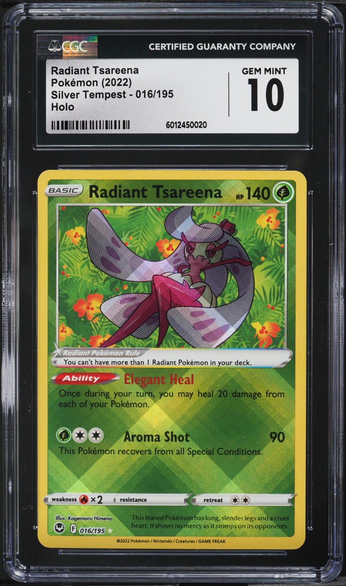 2022 Pokemon SWSH Silver Tempest Holo Radiant Tsareena #16 CGC 10 GEM MINT on Fanatics Collect